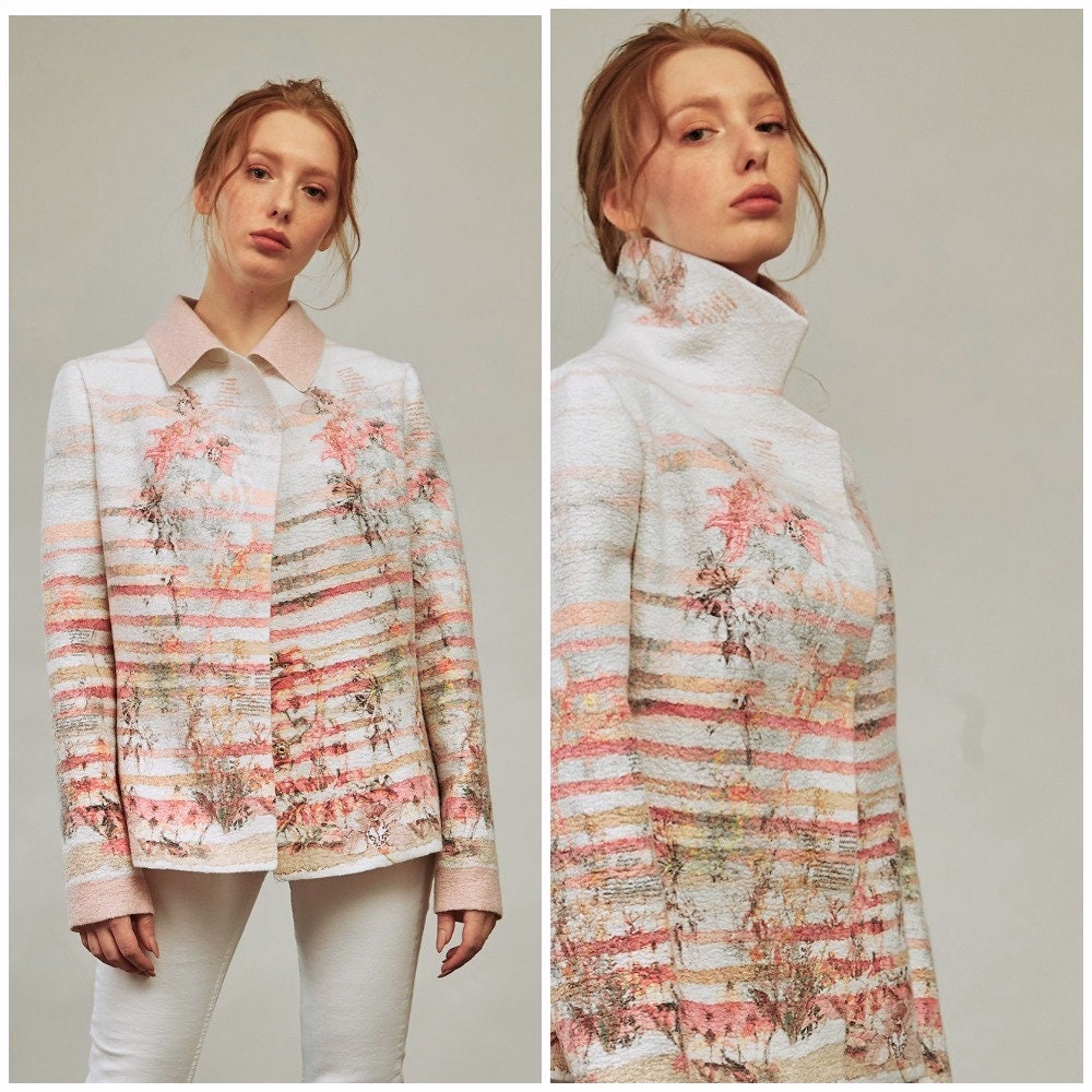 Felted Wool Coat Women, Kimono Jacket Boiled Wool, Custom Jacket ...