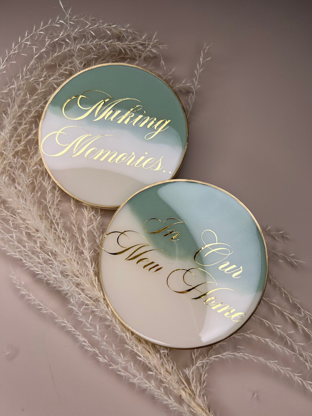Resin Coasters New Home His N Hers Making Memories Housewarming Gift ...
