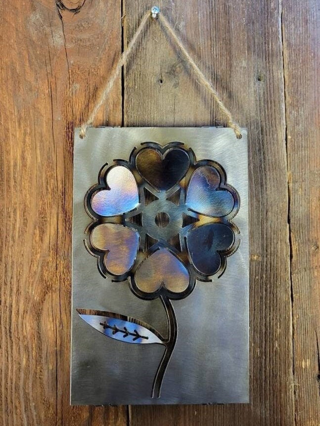 Rustic Metal Flower Wall Decore - Etsy