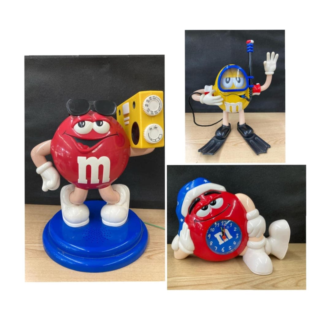 Vintage M & M Statues With Radio or Clock / Red or Yellow / From 2000 ...