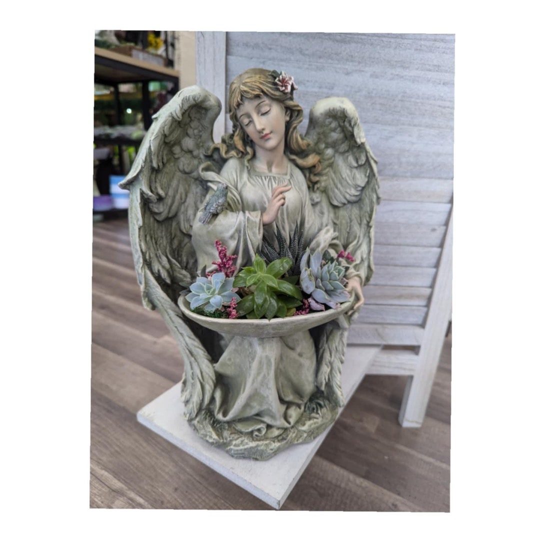 Beautiful Napco Angel Planters / Resin / Garden Decor / Angel ...