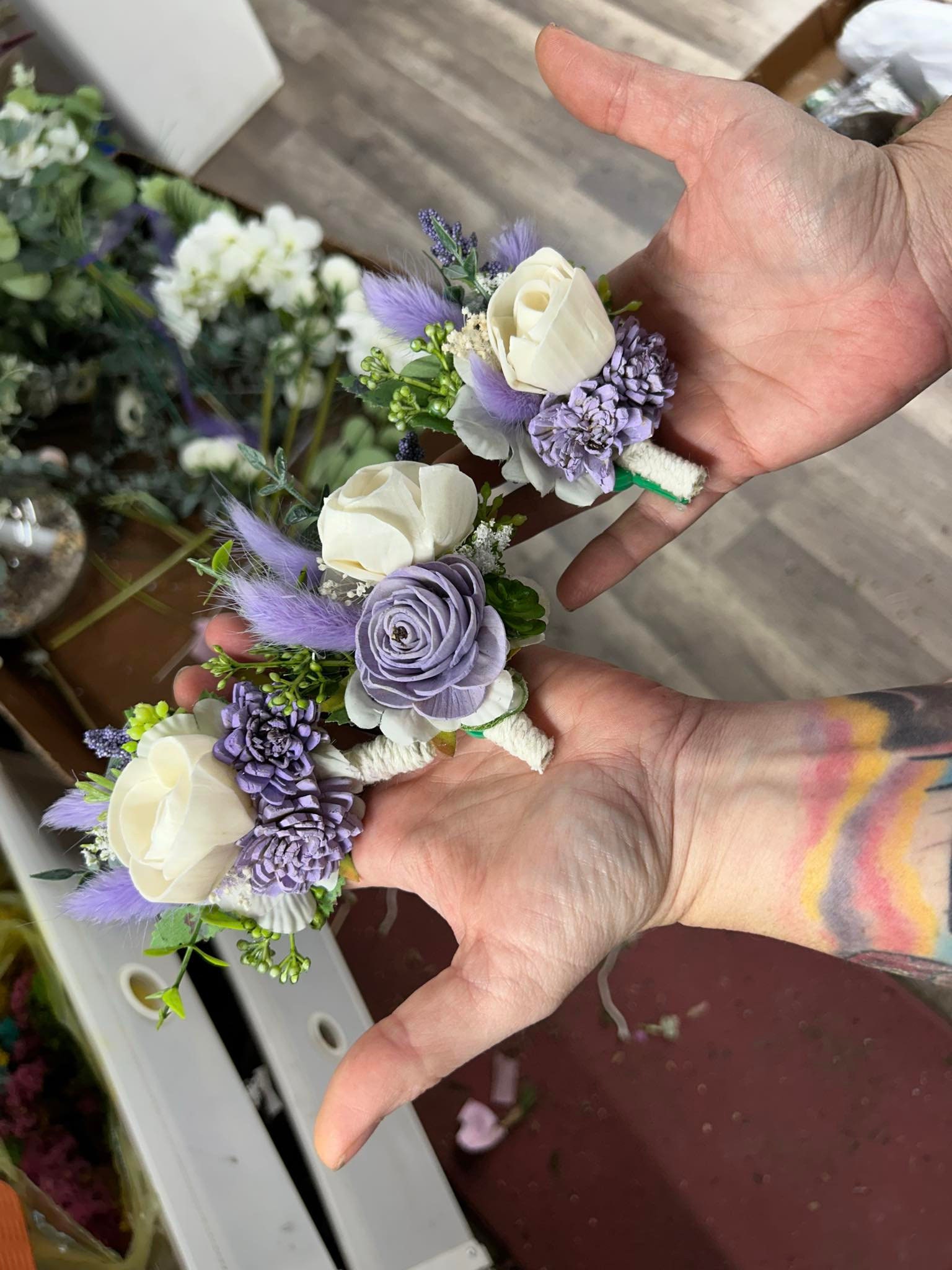 Sola Wood & Silk Flower Wedding Bouquets/custom Made/preserved Bouquet ...