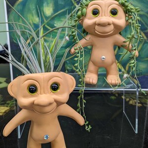 90s Nostalgia Troll Planters W/live Succulents or Air Plants / Easy ...