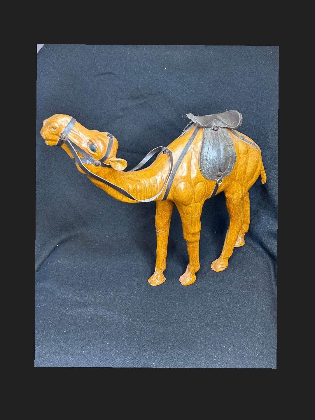 Vintage Leather Wrapped Camel With Saddle / Collectibles / Home Decor ...