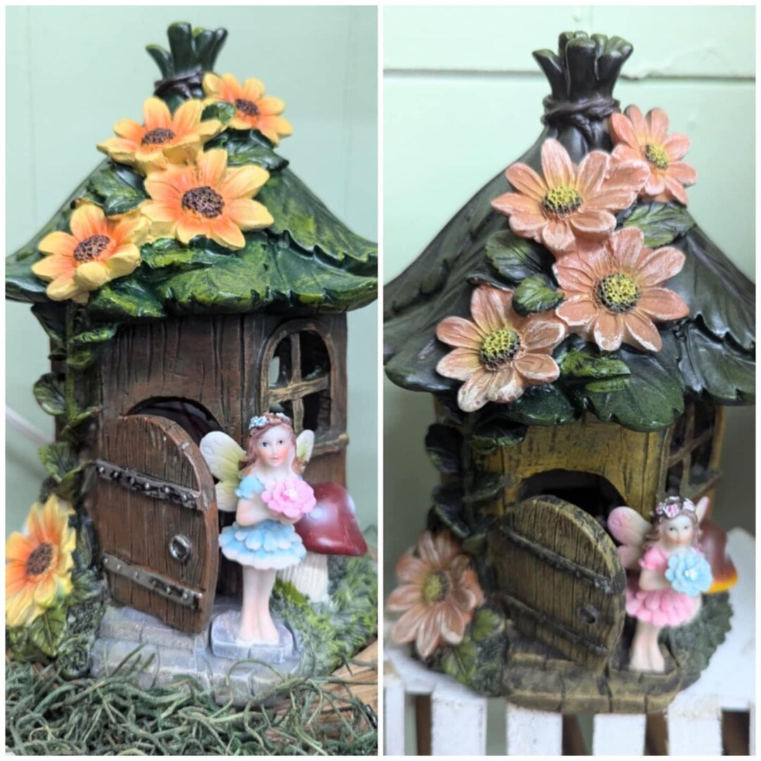 Solar Powered Fairy Houses / Flowers / Daisies / Sunflowers / Mushrooms ...