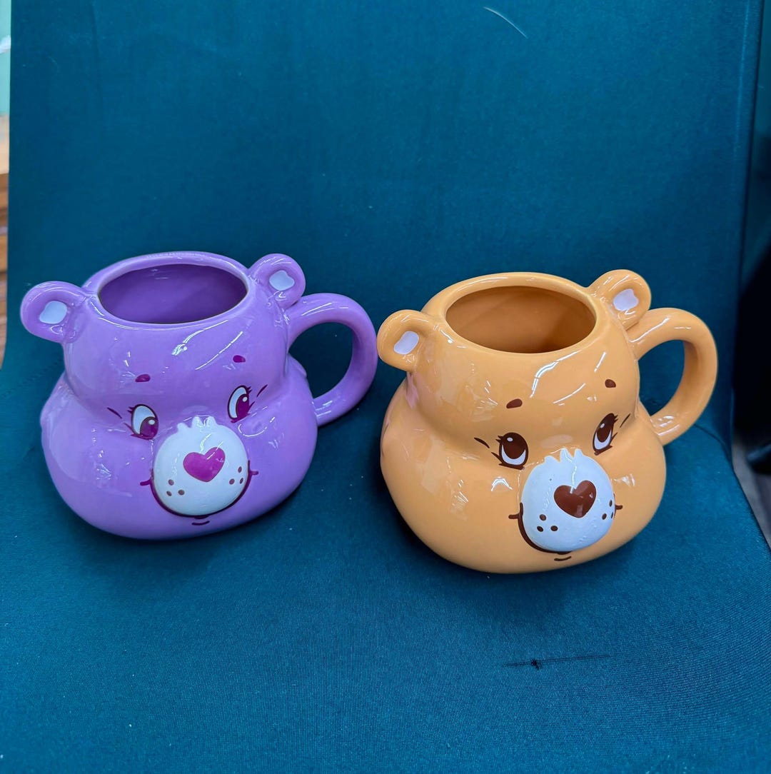 Care Bear Mugs Collection / Double Sided / Purple / Tan / Nostalgia ...