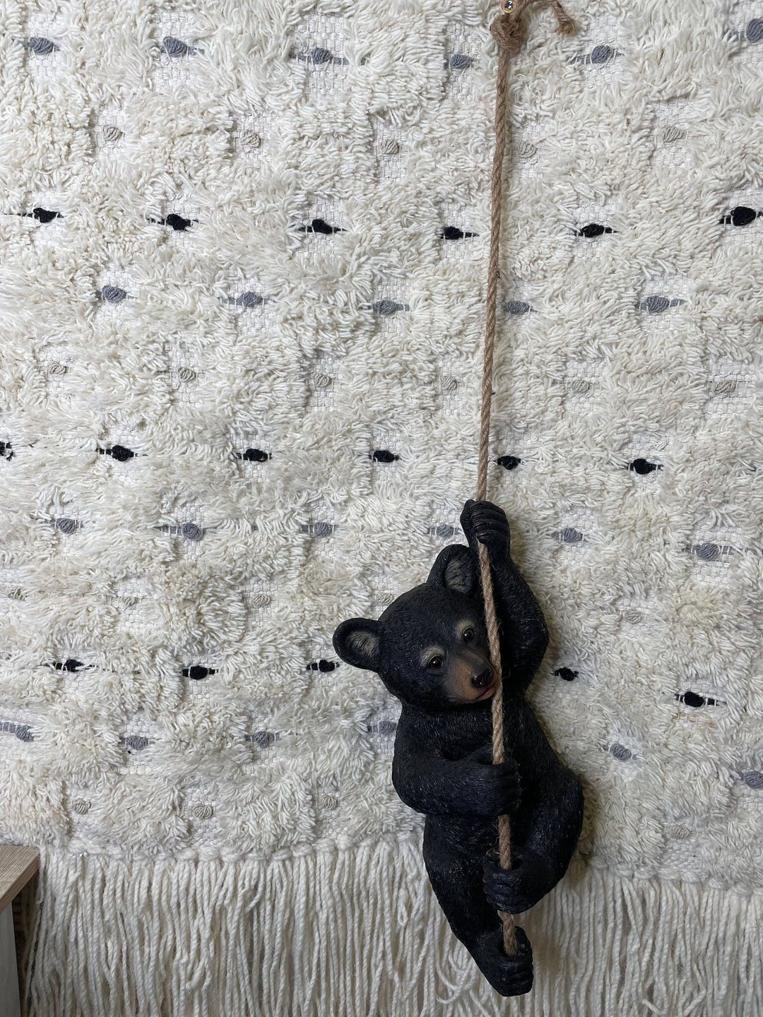 Bear Hanger/ Climbing/ Rope/ Garden Decor/ Resin/ Gift/ - Etsy