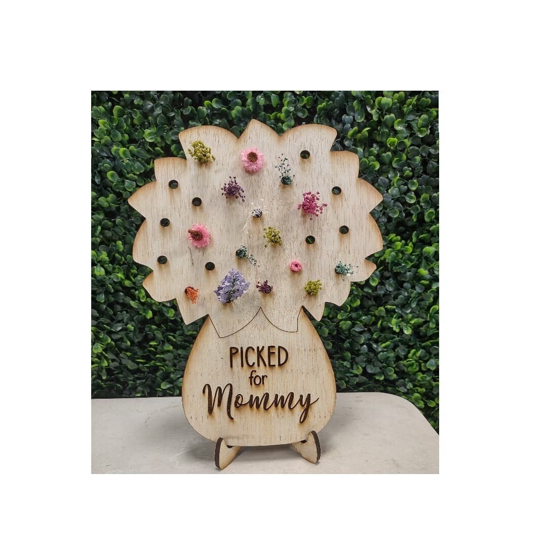 Picked for Mommy Wood Flower Stand With Easel / Flower Holder ...