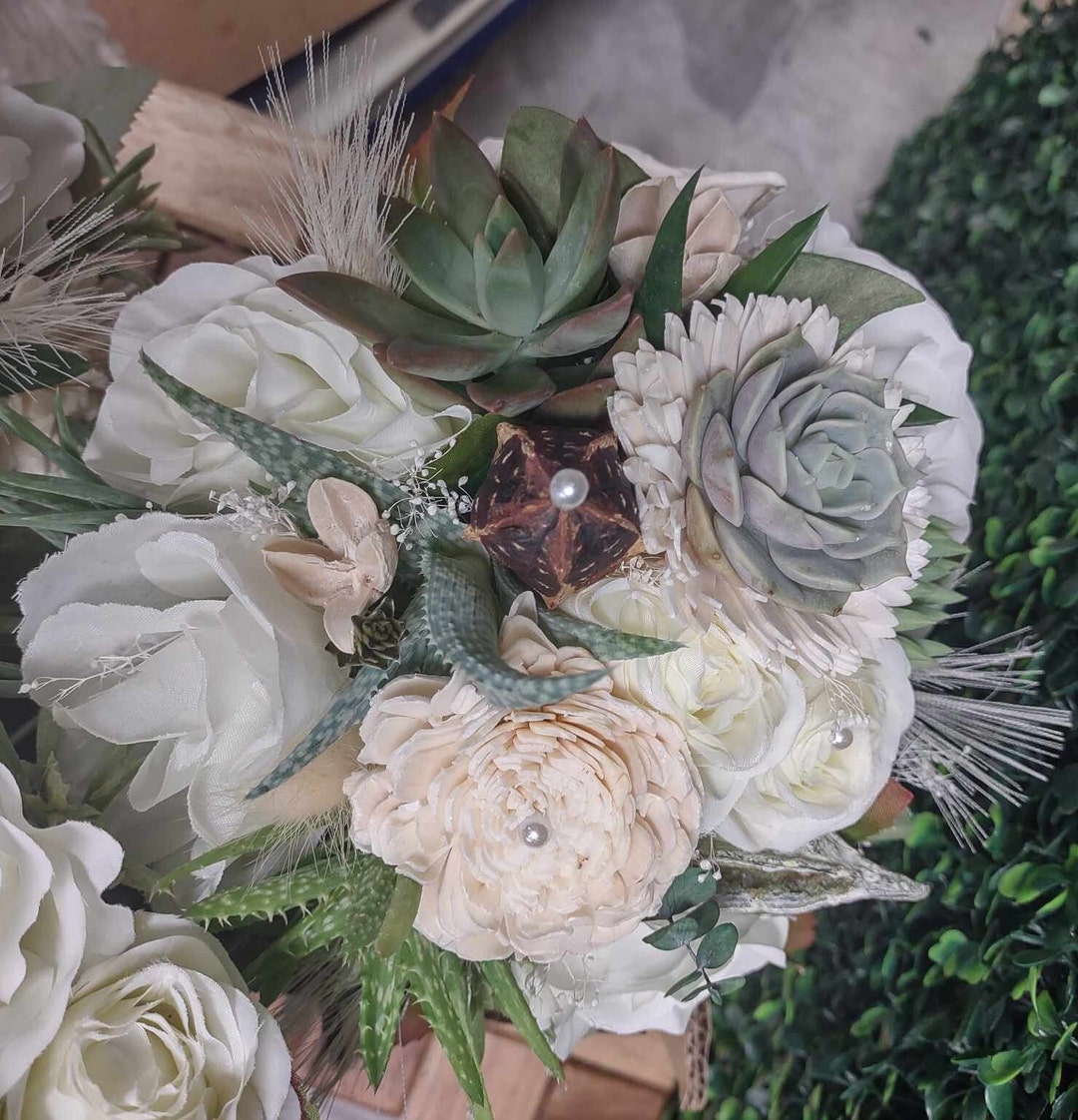 Round Succulent Wedding Bouquets/various Sizes Available/live Plants ...