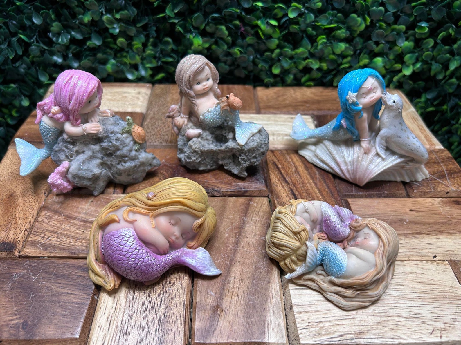 Beautiful Hand Sculpted Mermaids / Poly Resin / Whimsical Hand Painted ...
