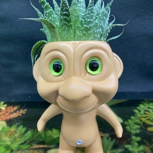 90s Nostalgia Troll Planters W/live Succulents or Air Plants / Easy ...