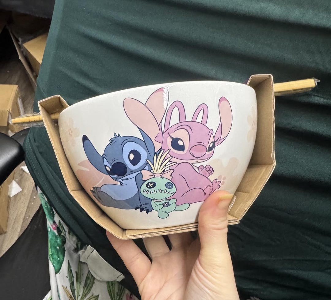 Stitch Disney Noodle Bowl With Chopsticks / Ceramic / Gift / Pho ...