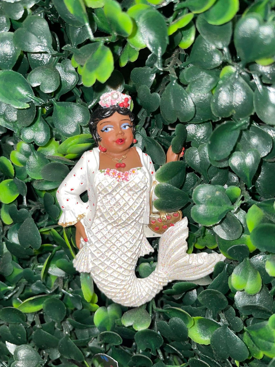 Beautiful African American Mermaid Magnet / Whimsical | Hand Painted ...