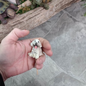Hand Sculpted Mini Dogs Poly Resin Figurines for Wedding Cakes / 12 ...