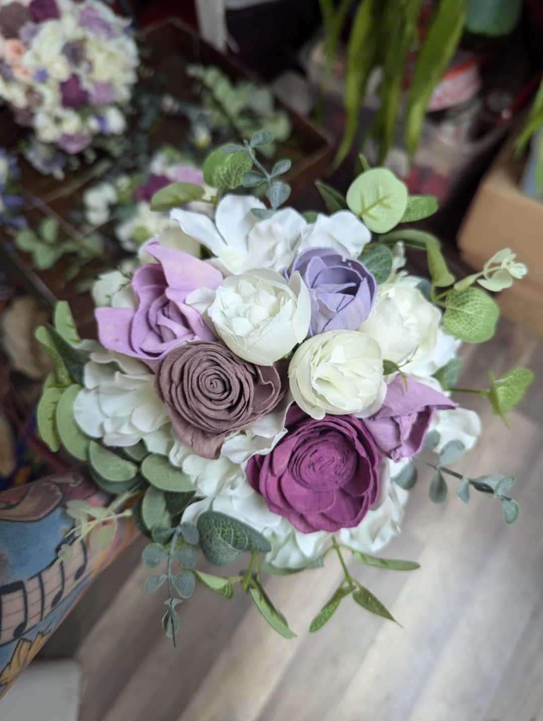 Sola Wood & Silk Flower Wedding Bouquets/custom Made/preserved Bouquet ...