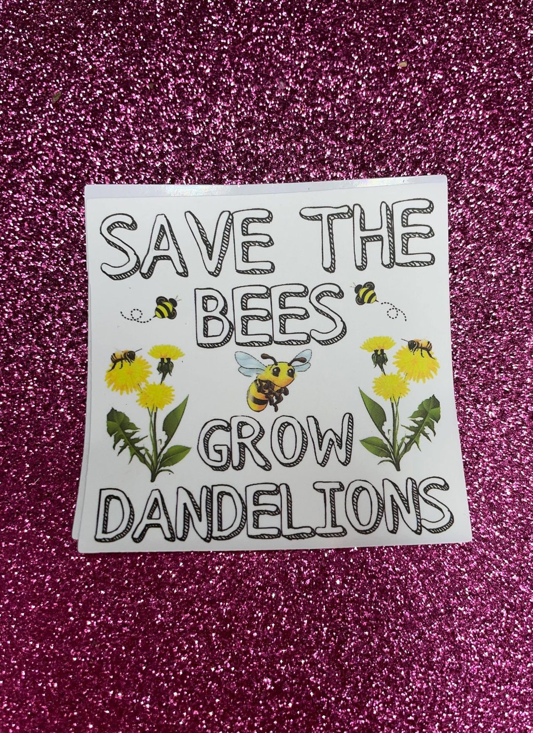 Save the Bees Stickers Pack of 5 Spring Summer Cute Pretty Bees Flower ...