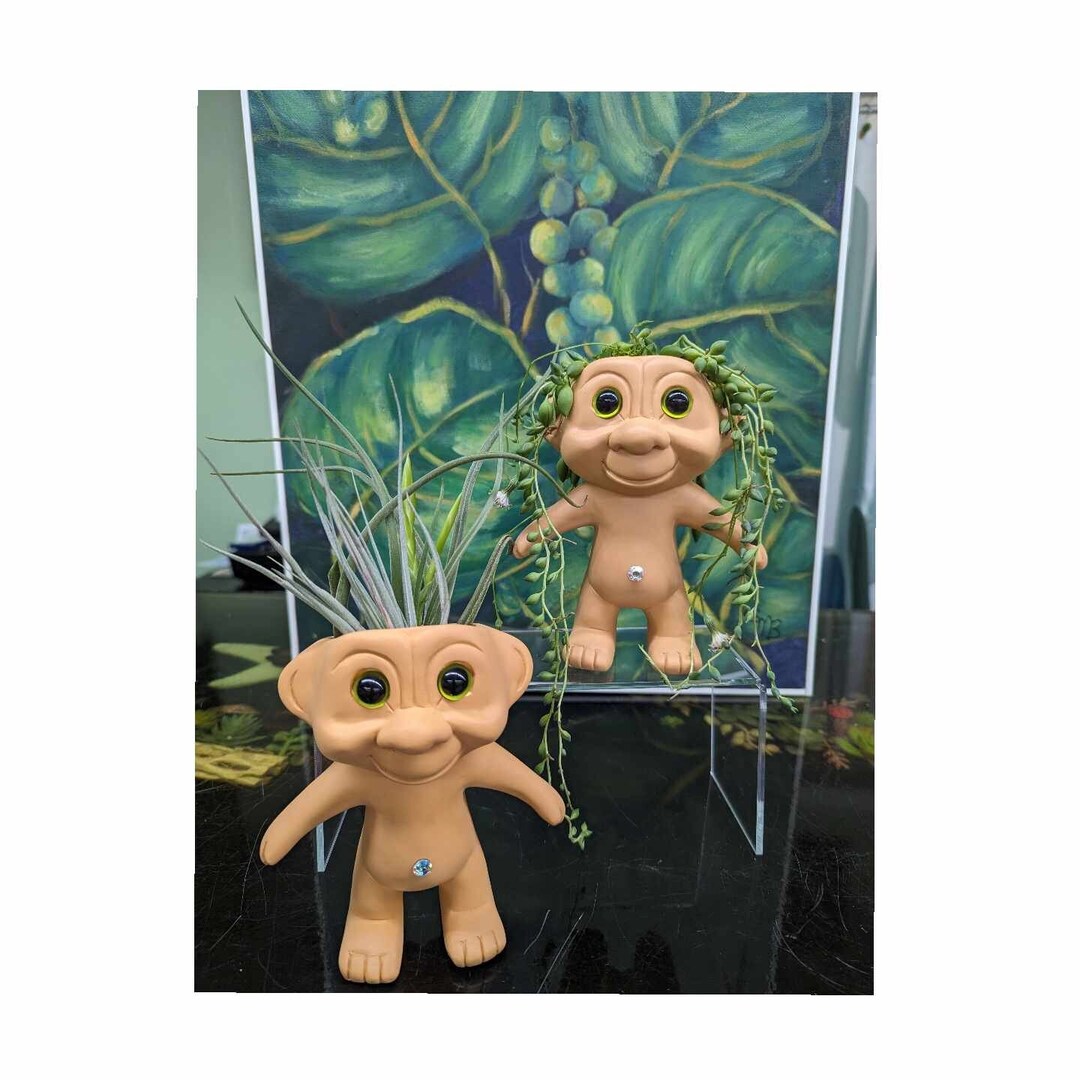 90s Nostalgia Troll Planters W/live Succulents or Air Plants / Easy ...