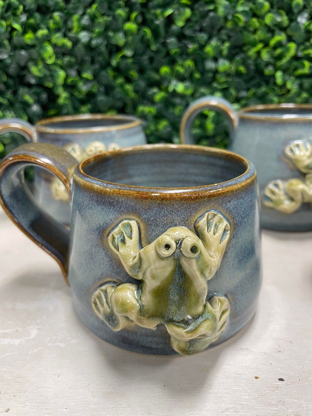 Wardell Pottery Collectible Vintage Frog Mug Set of 4 / Handcrafted ...