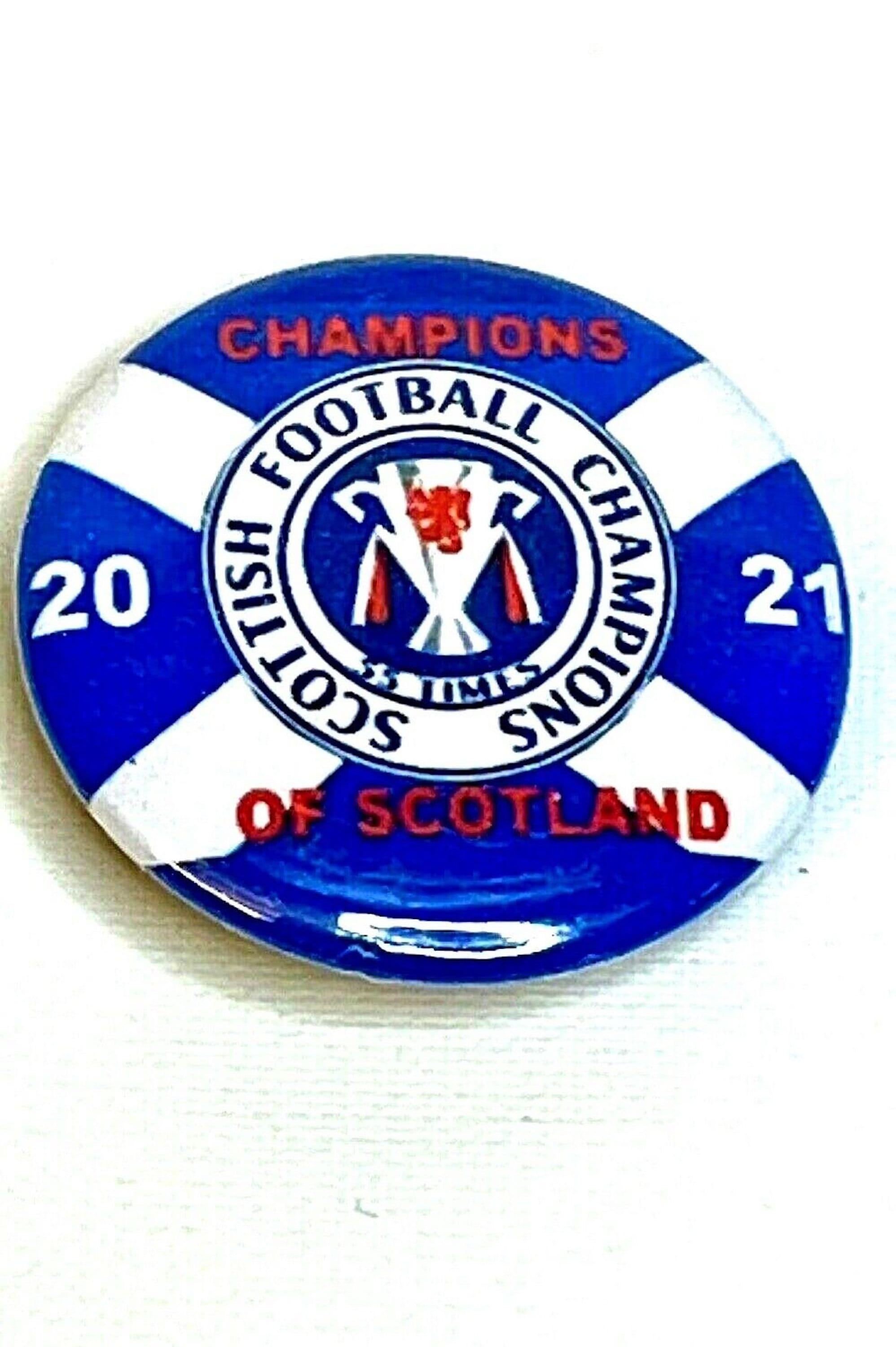 Glasgow Champions Of Scotland Badge 2020 2021 Football Rangers Fans ...