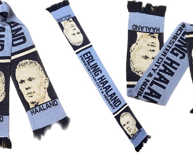Manchester City Erling Haaland Player Knitted Scarf Fans Scarves Gifts ...
