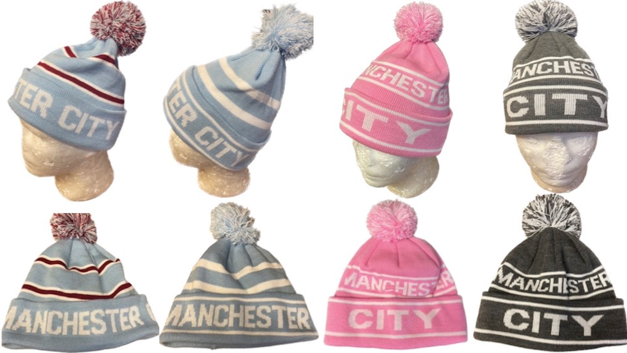 Manchester City Hats Bobble Hat Fans Football Gifts - Etsy UK