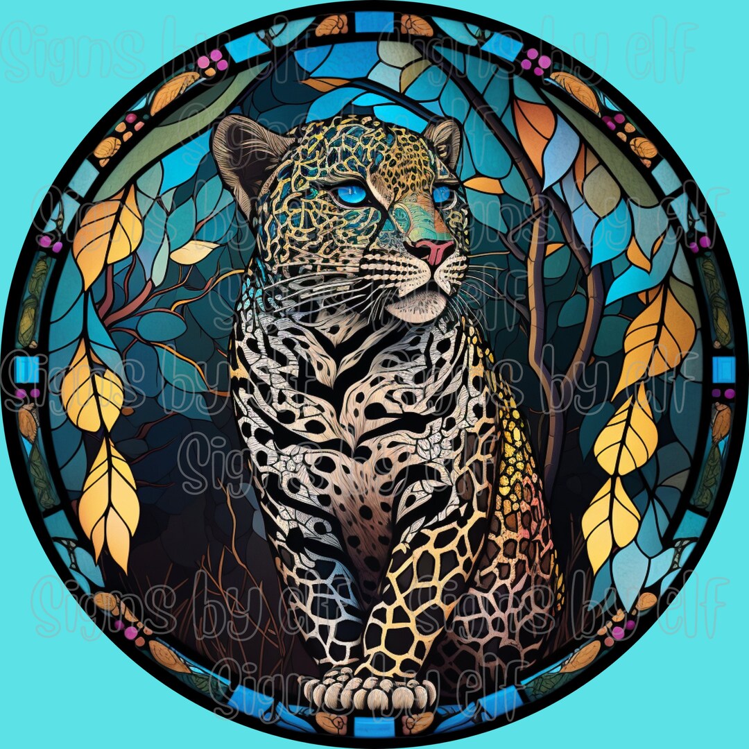 Leopard Sign, Round Sign, Big Cat Decor, Man Cave Sign, She Shed Decor ...