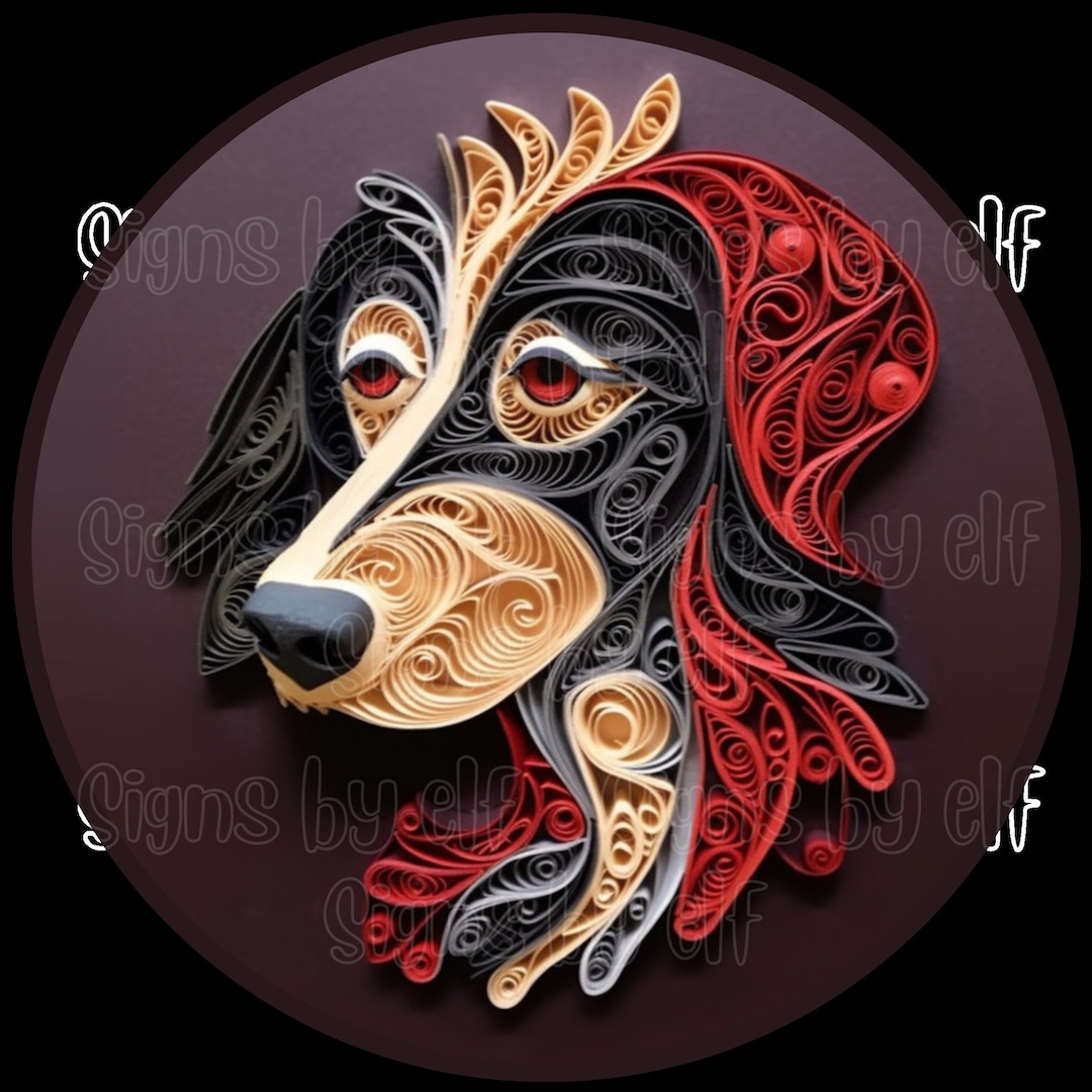 Dachshund Quilled Paper Art Design Image on Metal Signs - Etsy