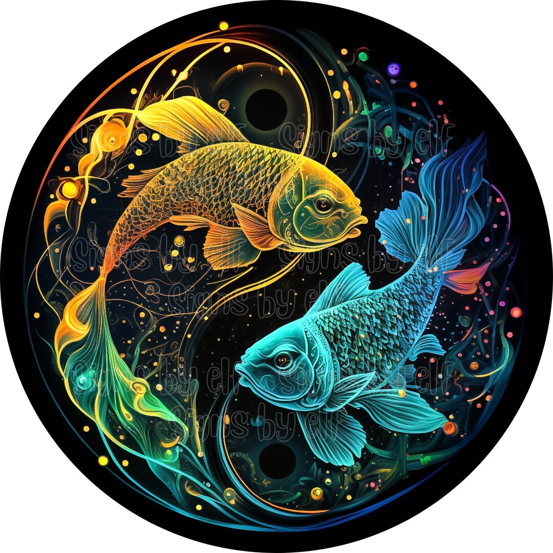 Pisces Zodiac Sign, the Fish, Neon-colored Sign of the Zodiac, Twelfth ...