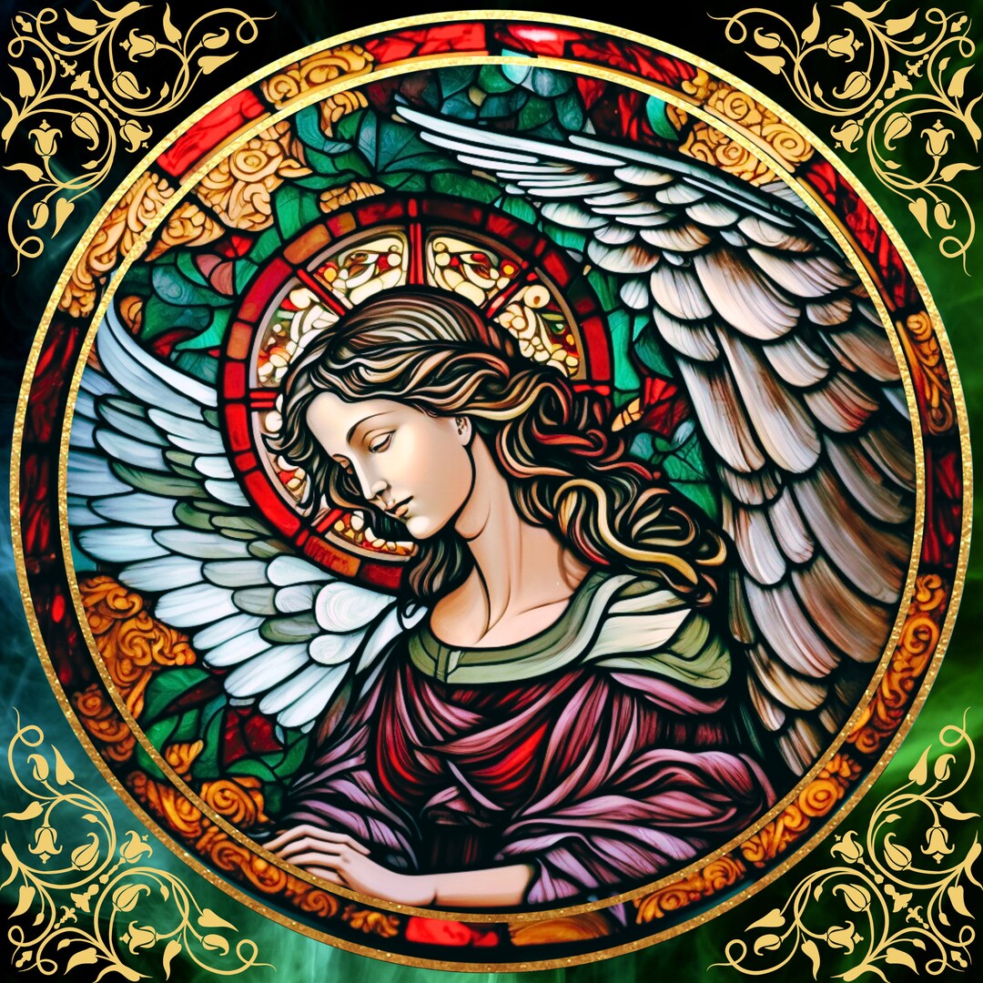 Angel Stained Glass Faux Style Angel Sign Religious Signs - Etsy