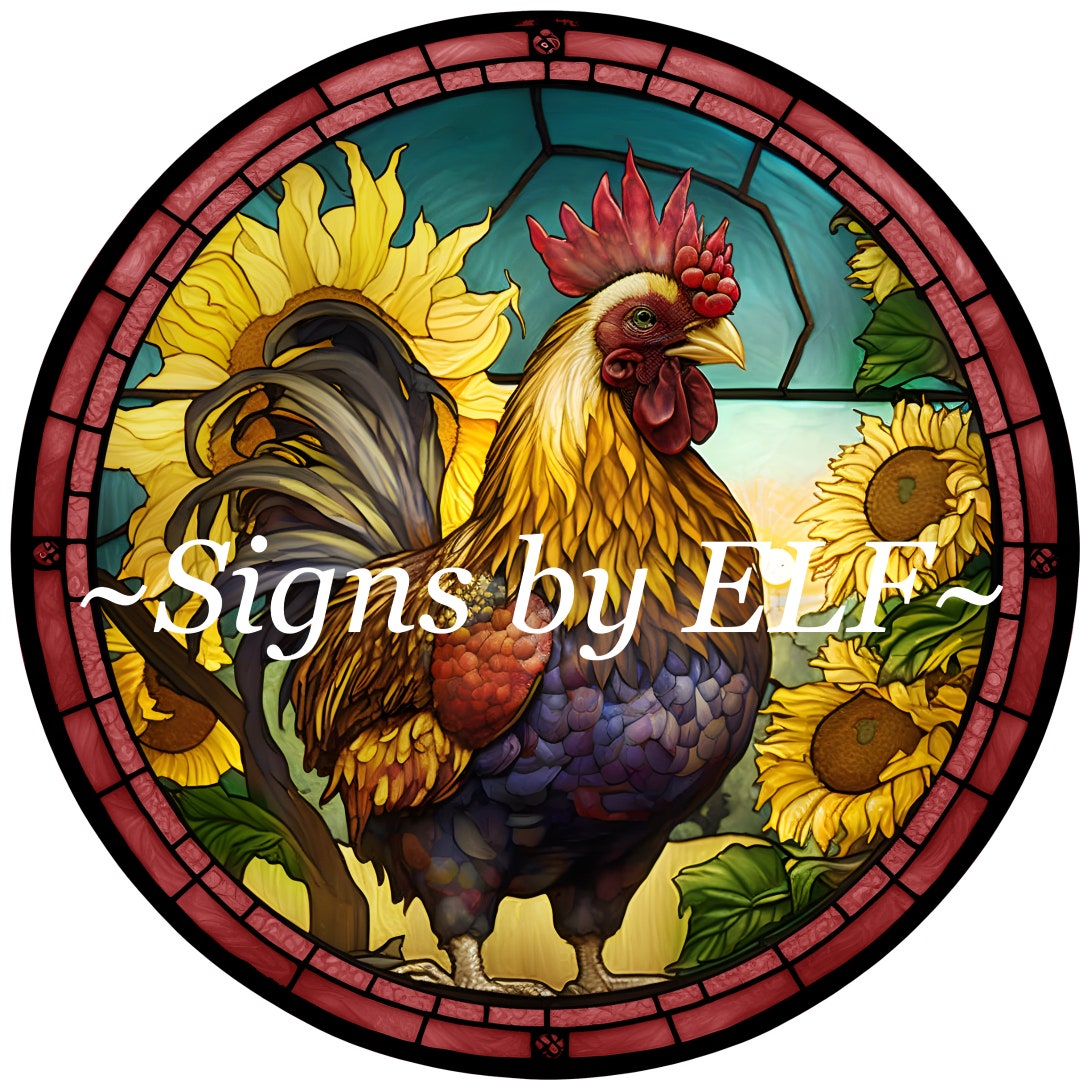 Rooster Sign, Country Blessings, Farmhouse Sign, Summer Decor, Wreath ...