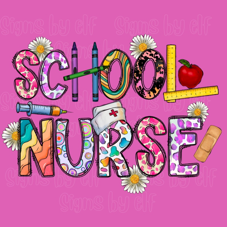 School Nurse Sign Multiple Backgrounds Nurse Sign School - Etsy