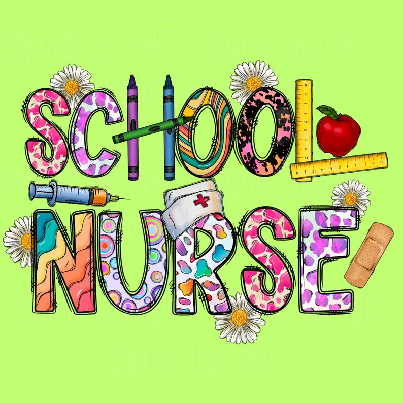 School Nurse Sign Multiple Backgrounds Nurse Sign School - Etsy