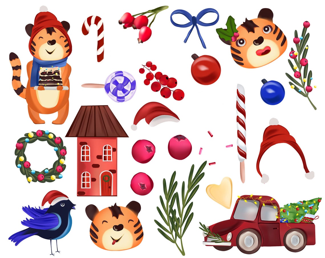 Cozy Winter Clip Art, Cute Tiger Png, Tigers Clipart, Truck Clipart ...