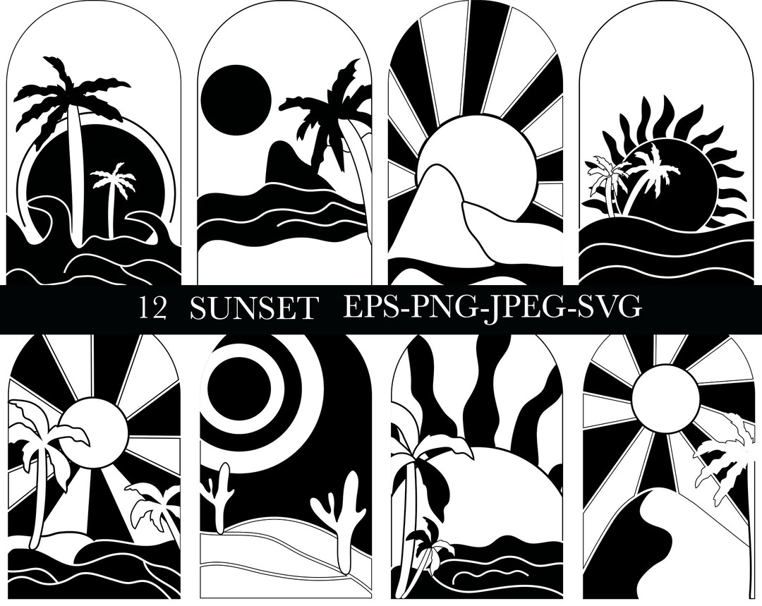 Hawaii Svg, Retro Sunset, Sunset Svg, Beach Logo, Nature Svg, Sunshine ...