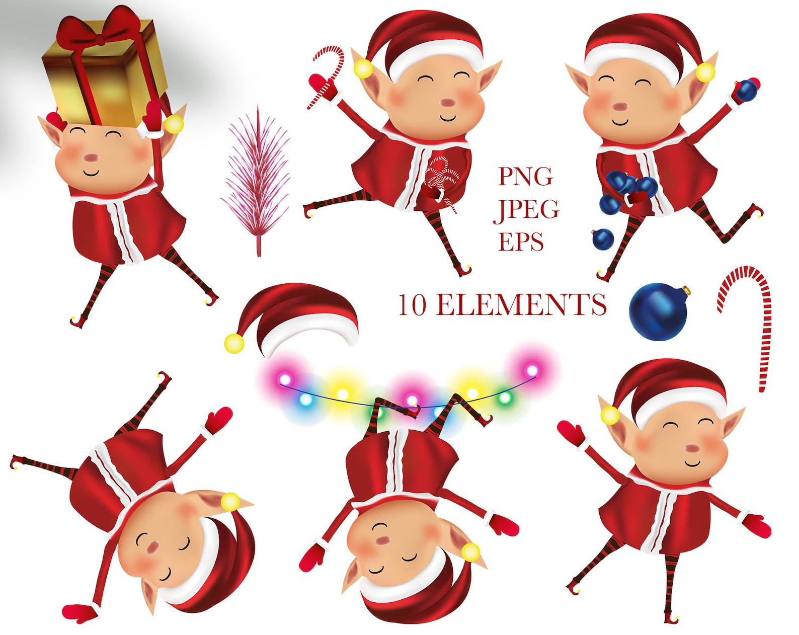 Happy Elves Clipart Elf Clipart Christmas Elves Png Happy - Etsy