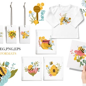 Honey Jar, Daisy Clipart, Bee Png, Bee Sticker, Insect Clipart, Honey ...