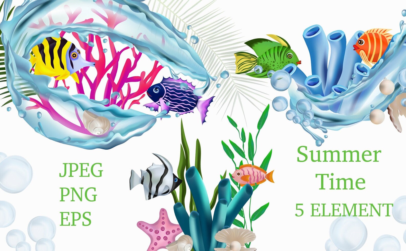 Colorful fish clipart Abstract fish png Summer clipart Sea | Etsy