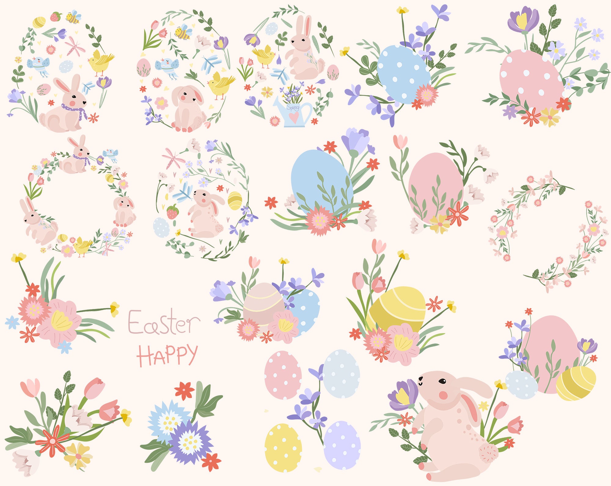 Kawaii Bunny, Easter Egg Png, Kawaii Clipart, Easter Invitation, Easter ...