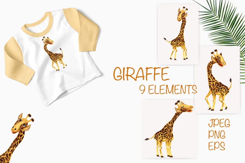 Cute Giraffe clipart Giraffe png African animals clipart | Etsy