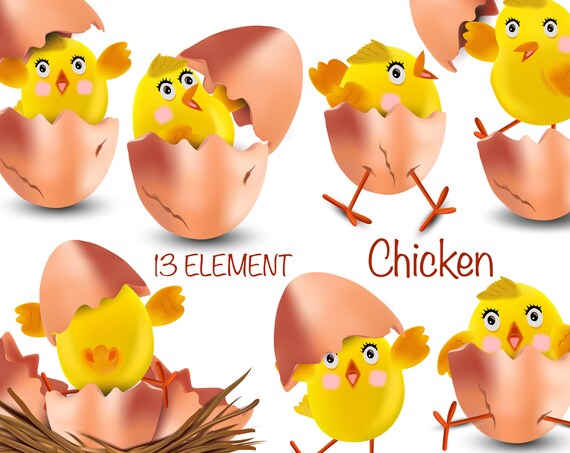 Chickens Clipart Chicken Png Spring Chick Clipart Easter | Etsy