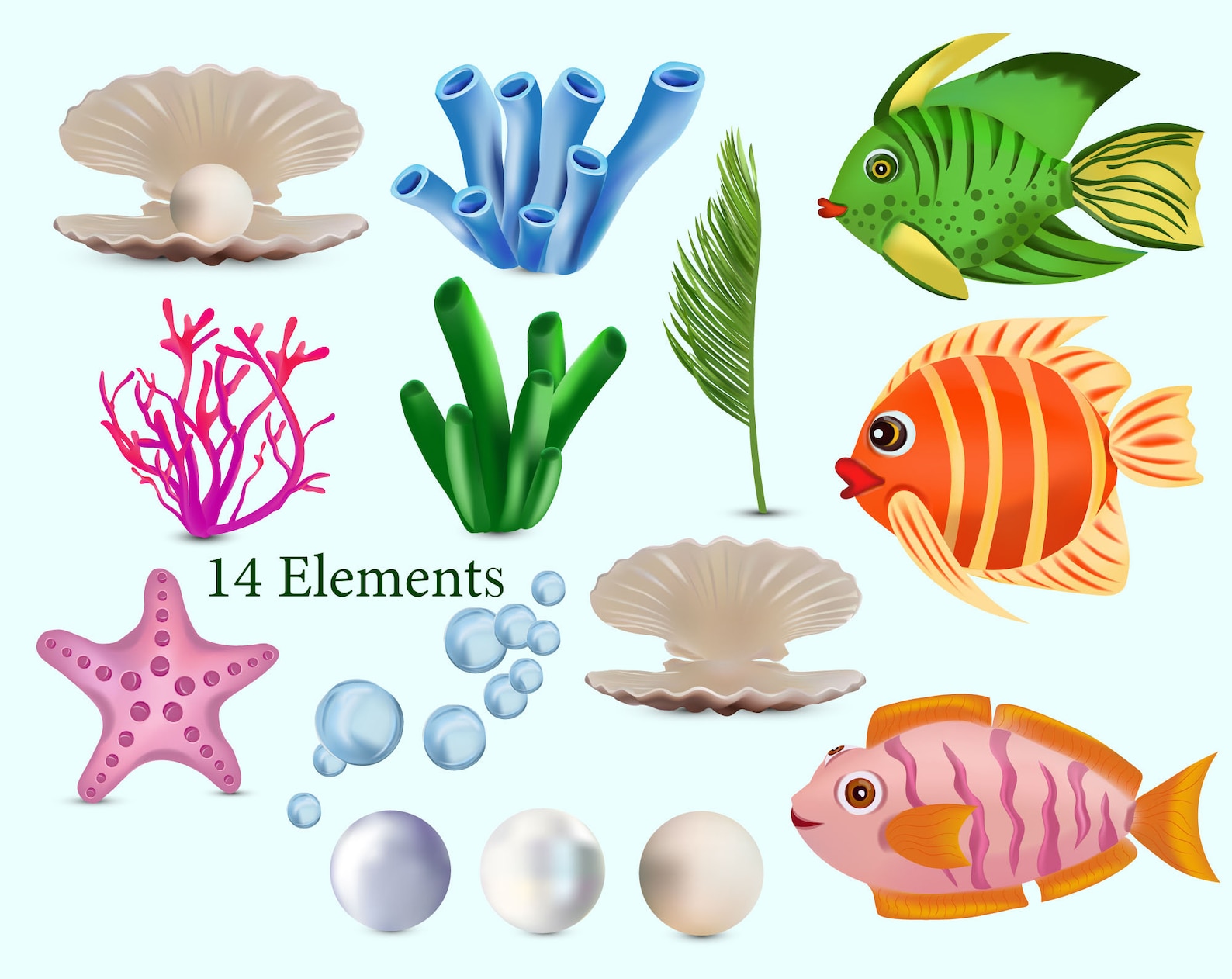 Cute Fish Clipart, Sea Creatures Clipart, Fish Png, Sea Animals Clipart ...