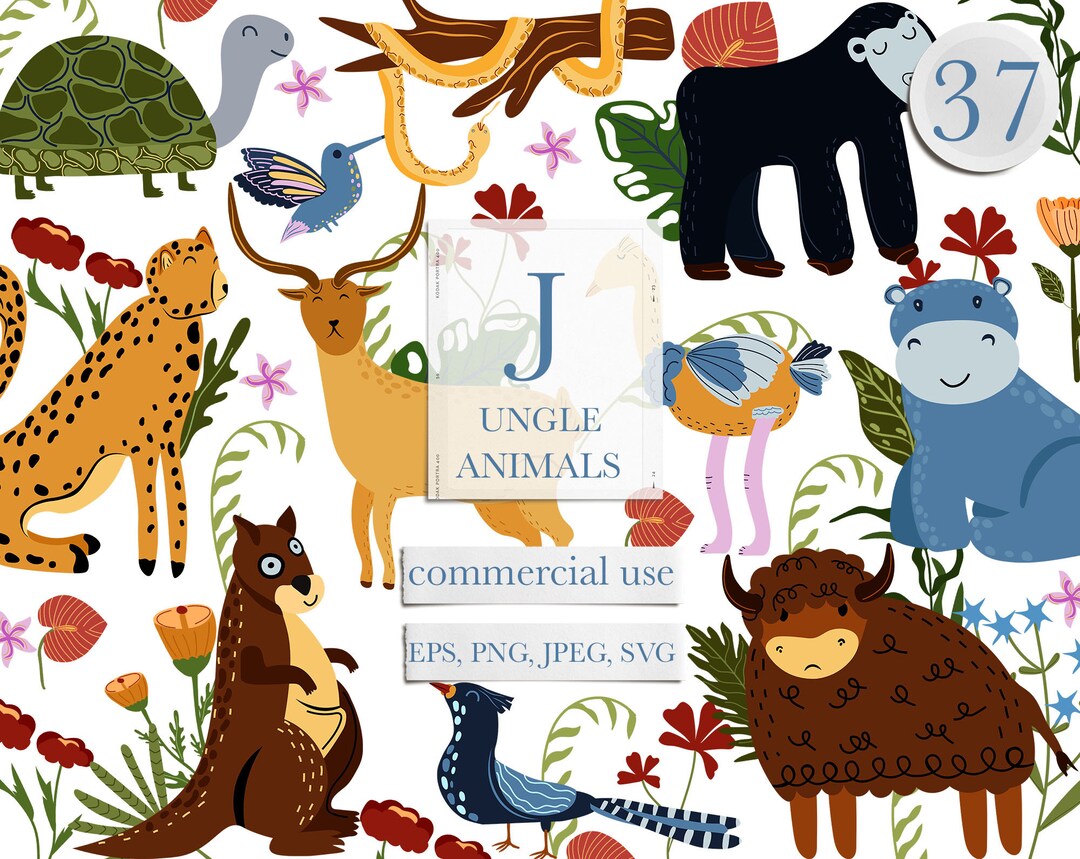 Gorilla Svg, Cheetah Svg, Hummingbird Svg, Tropical Leaves Svg, Turtle ...