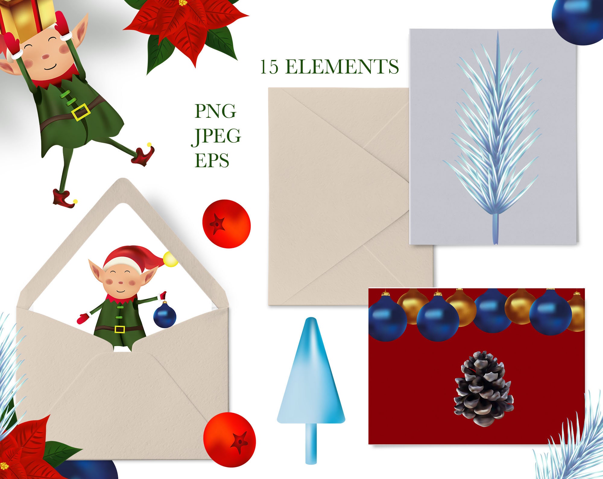 Christmas Elves Clipart Cute Elf Png Poinsettia Clipart - Etsy Canada
