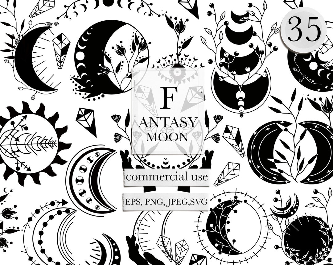 Mystical Svg, Sun Svg, Crescent Moon Svg, Witchcraft Svg, Moon Phase ...