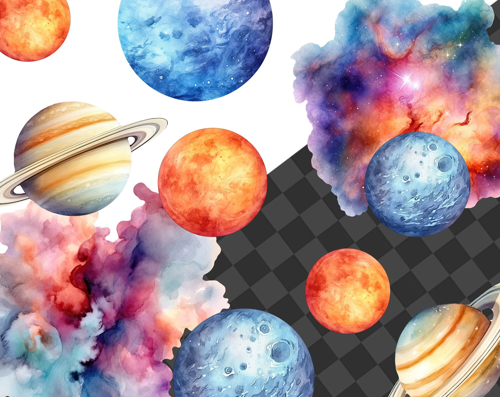 Planet Earth Cipart Solar System Clipart Galaxy and Star - Etsy