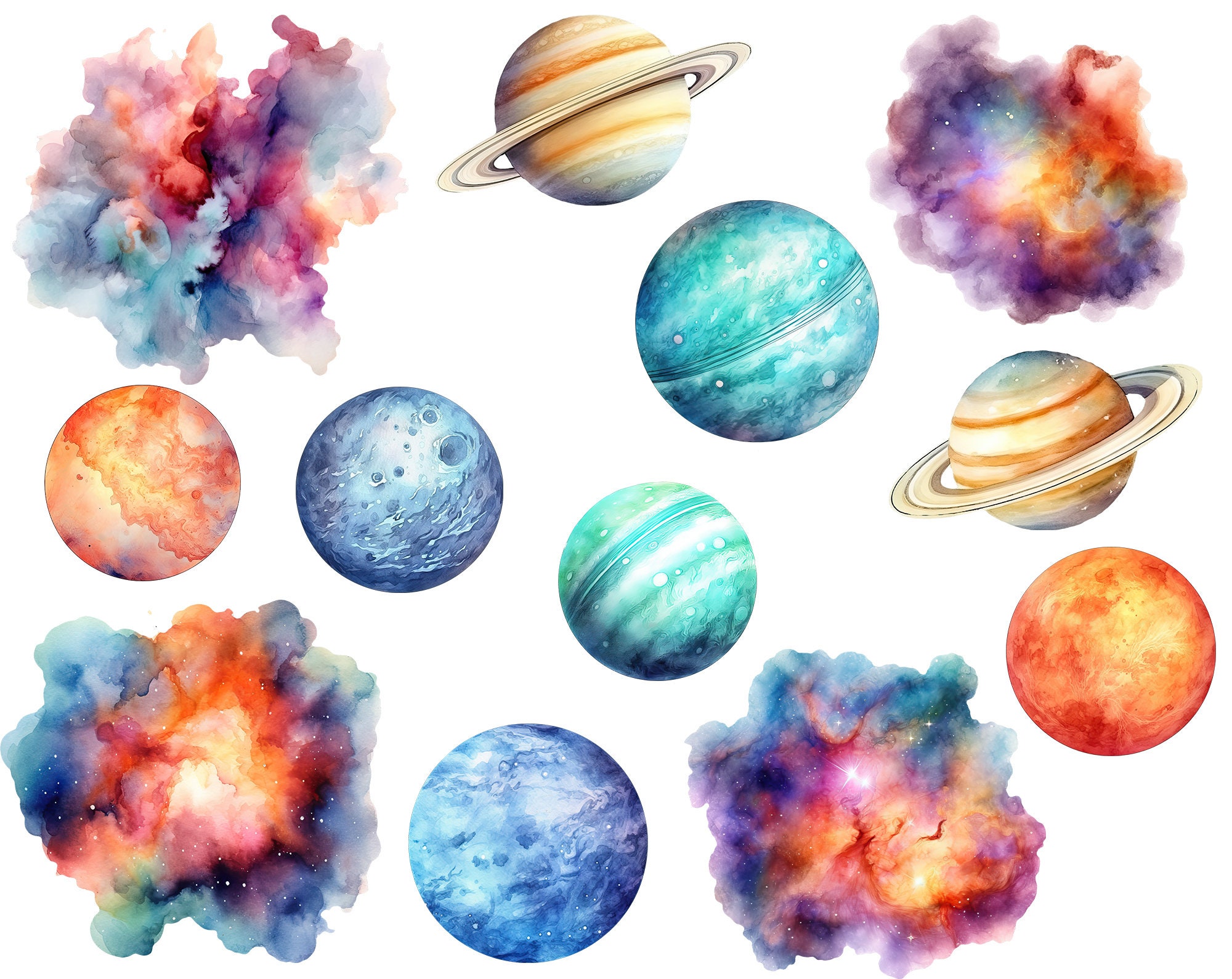 Planet Earth Cipart Solar System Clipart Galaxy and Star - Etsy