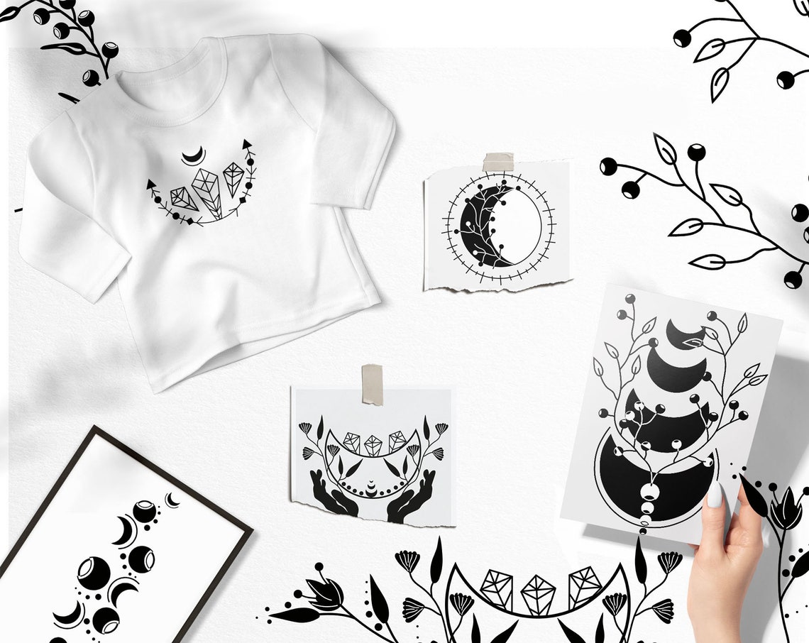 Mystical Svg, Sun Svg, Crescent Moon Svg, Witchcraft Svg, Moon Phase ...