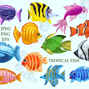 Fish Clipart, Sea Animal Png, Colorful Fish Illustration, Abstract Fish ...