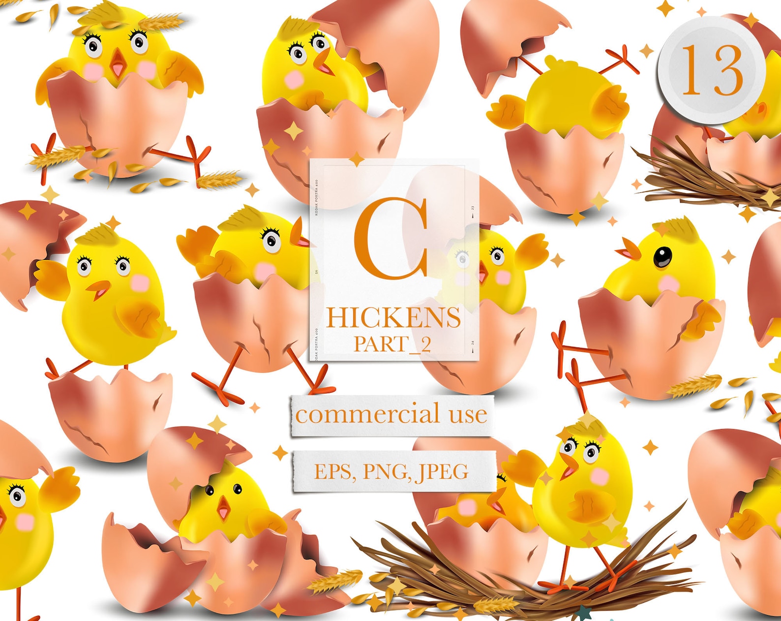 Chickens Clipart, Chicken Png , Spring Chick Clipart, Easter Png, Cute ...
