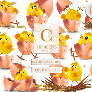 Chickens Clipart, Chicken Png , Spring Chick Clipart, Easter Png, Cute ...